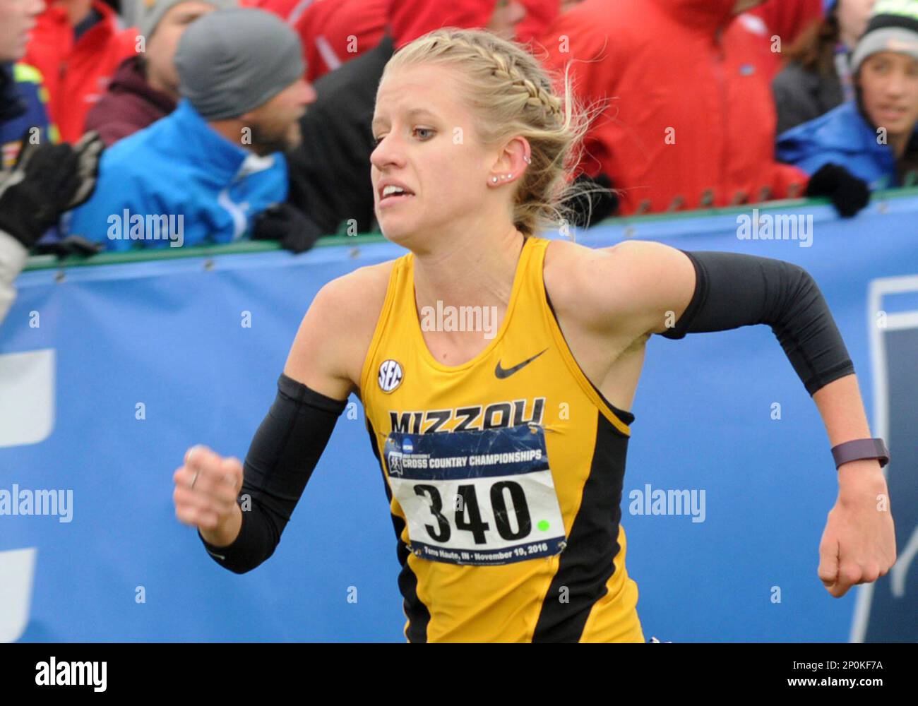 Missouri's Karissa Schweizer (340) runs towards the finishing line in ...