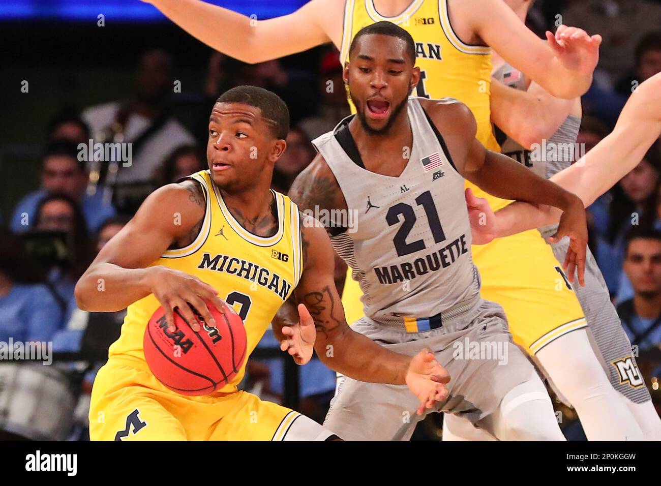 NEW YORK, NY - NOVEMBER 17: Michigan Wolverines guard Xavier Simpson (3 ...