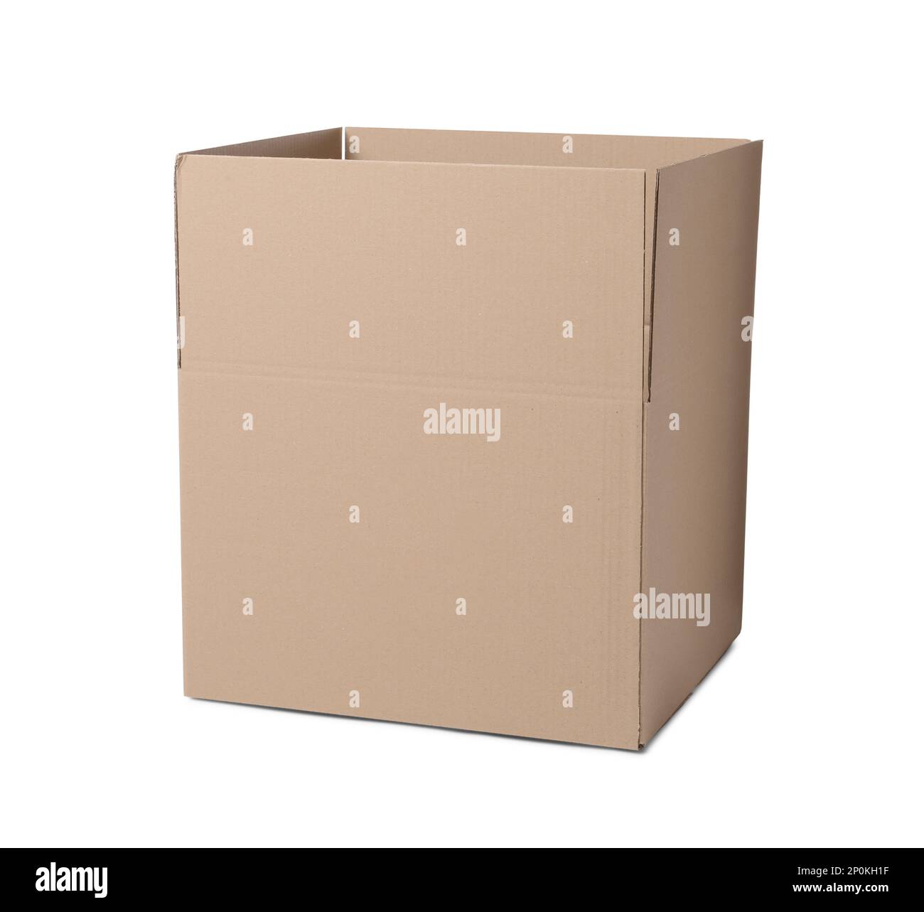One open cardboard box isolated on white Stock Photo - Alamy