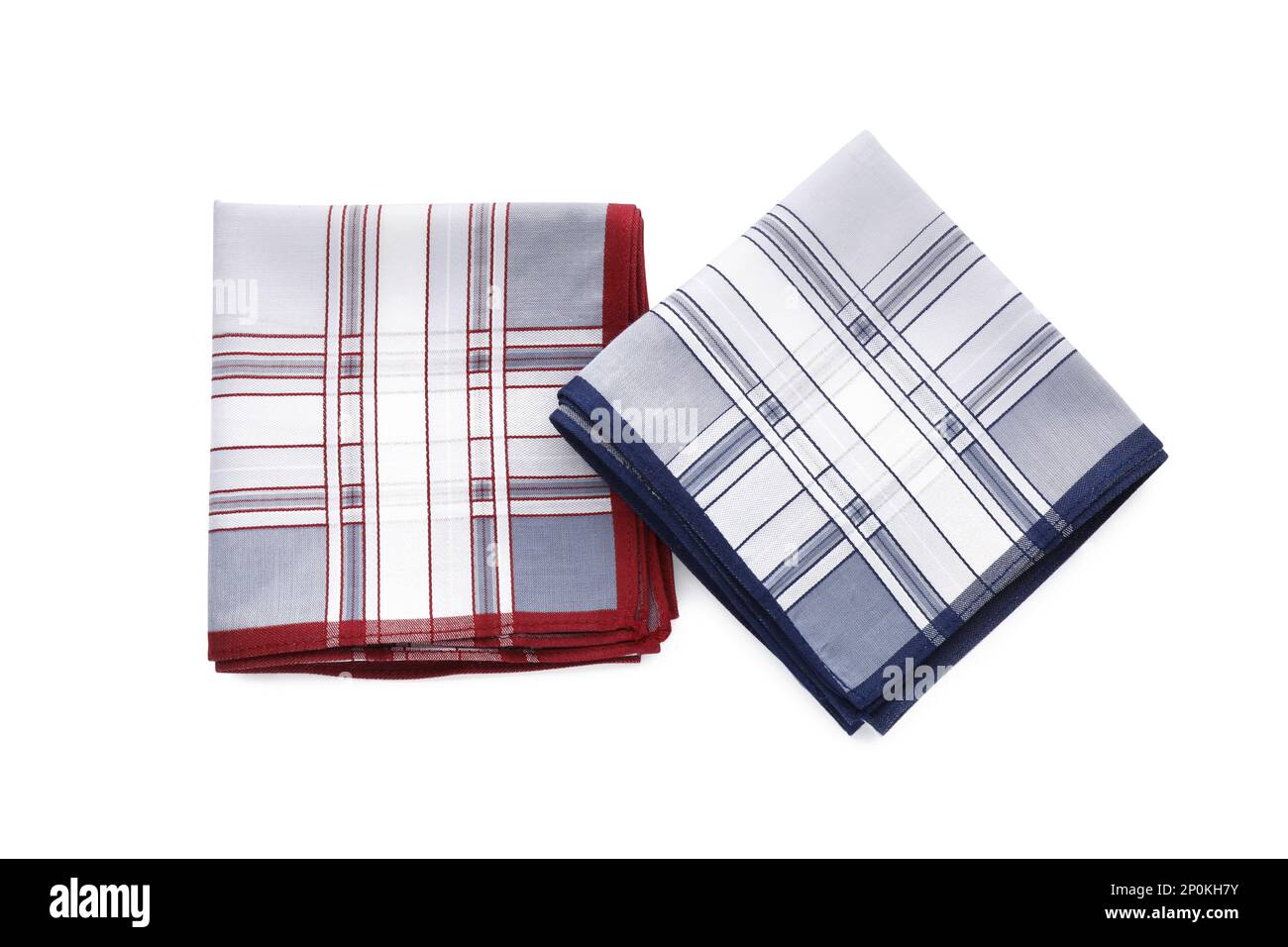 Stylish handkerchiefs on white background, top view Stock Photo - Alamy