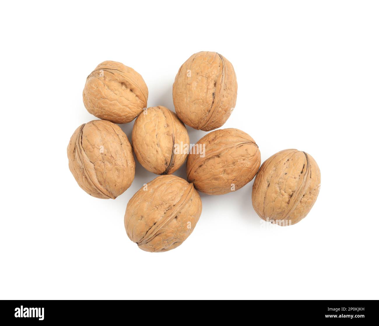 Whole walnuts in shell on white background, top view Stock Photo - Alamy