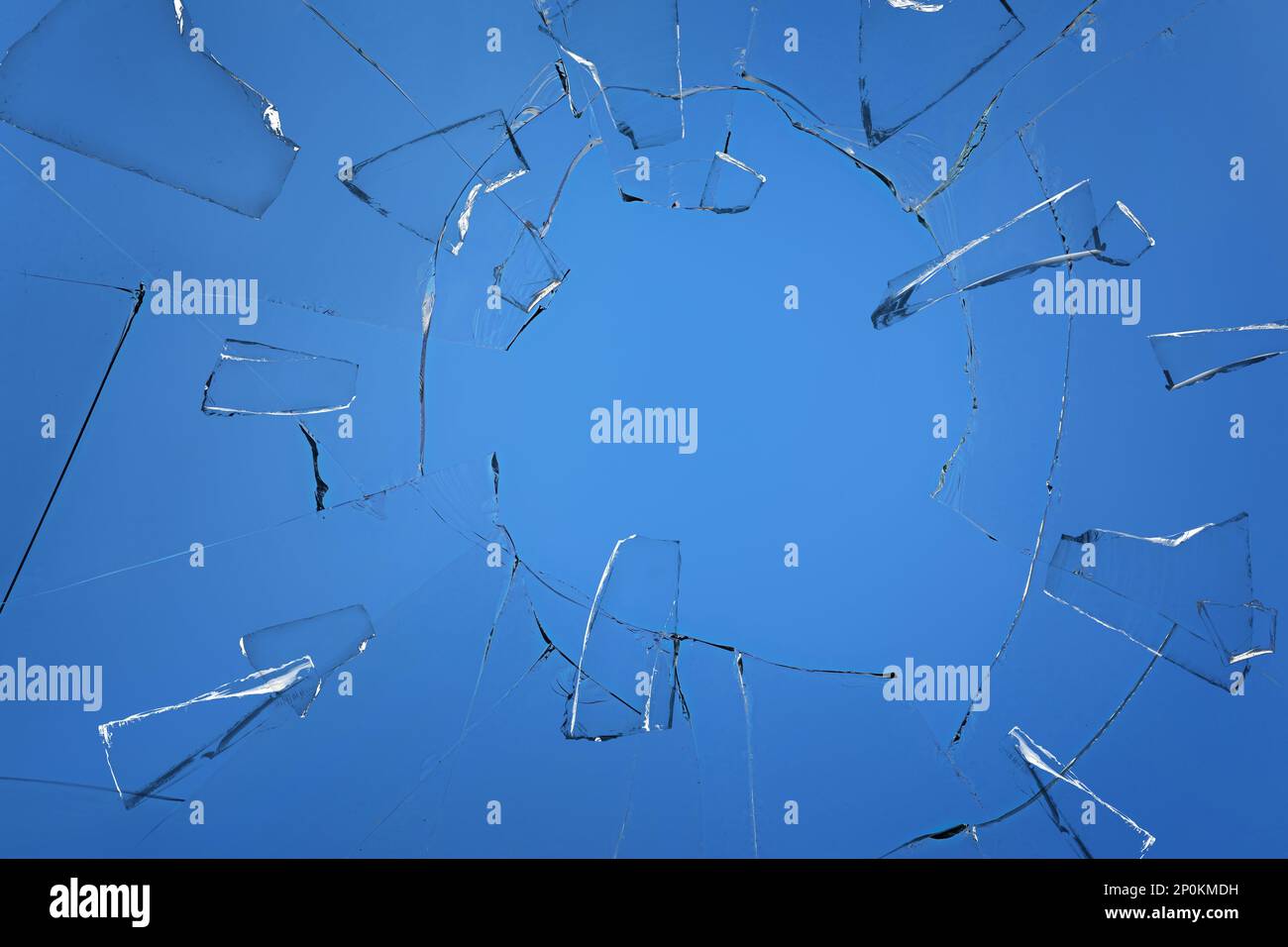 Shattered damaged pieces blue glass hi-res stock photography and images ...