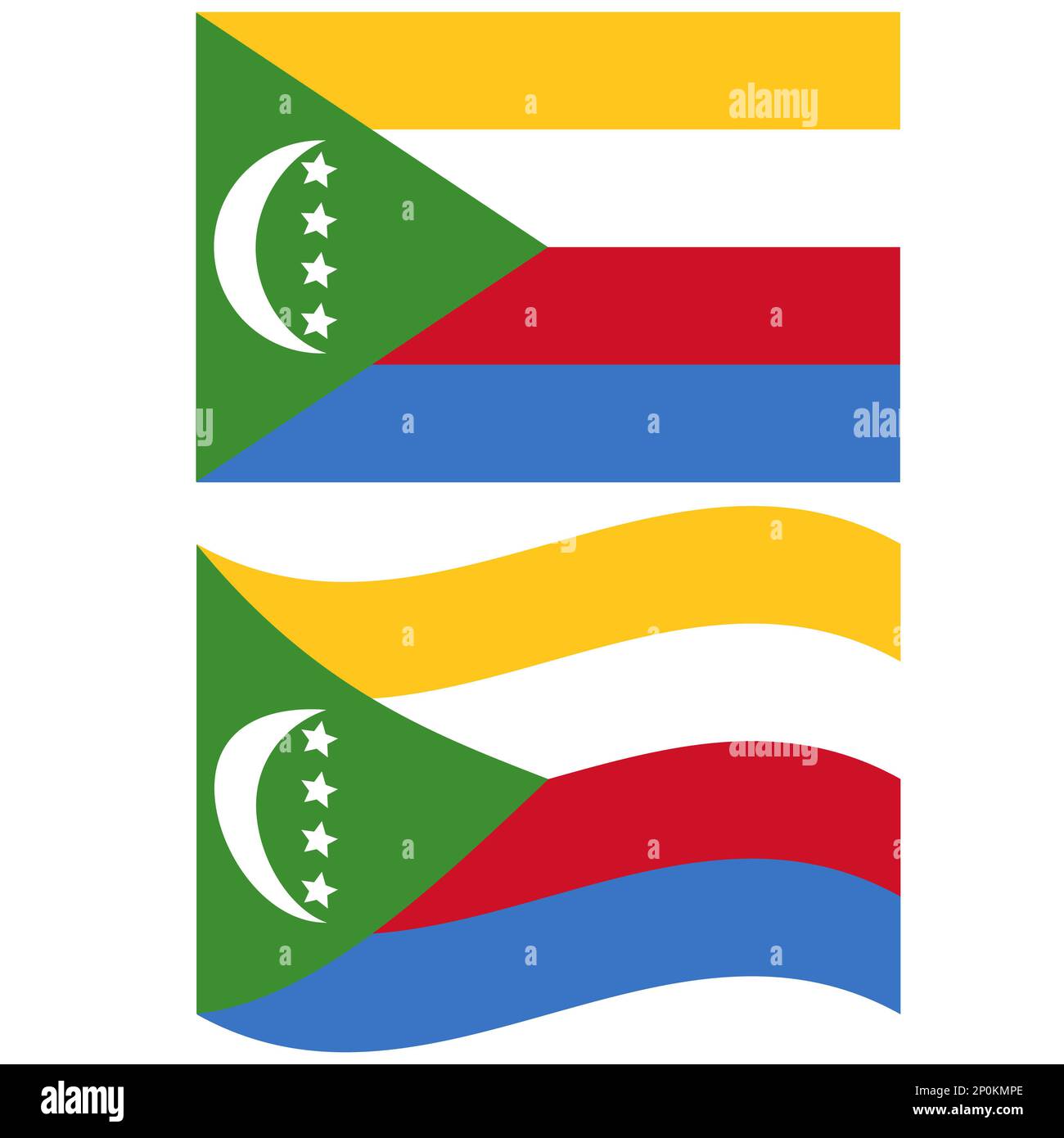 Waving flag of Comoros. Comoros flag on white background. flat style ...