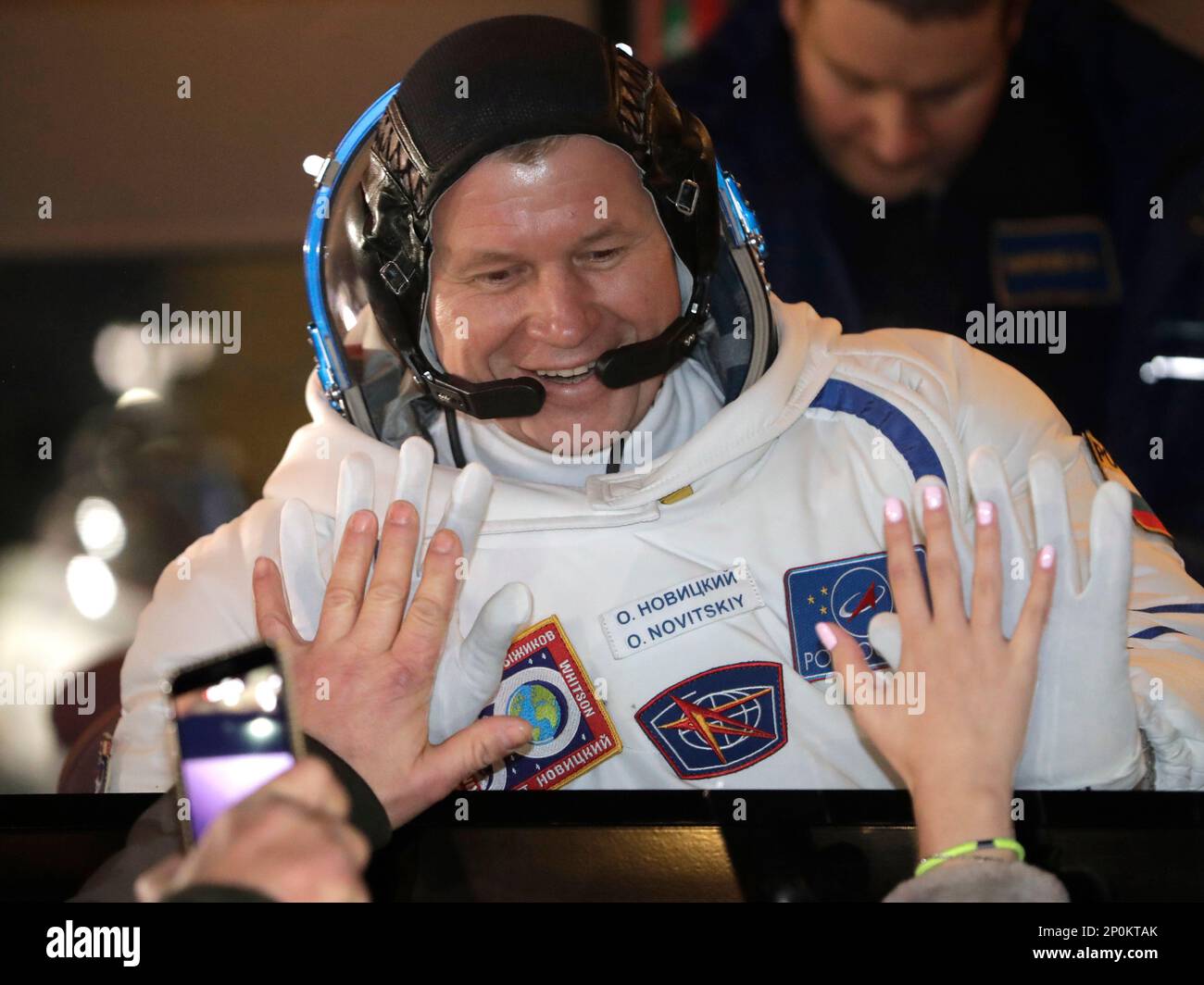 Russian cosmonaut Oleg Novitsky, member of the main crew of the ...