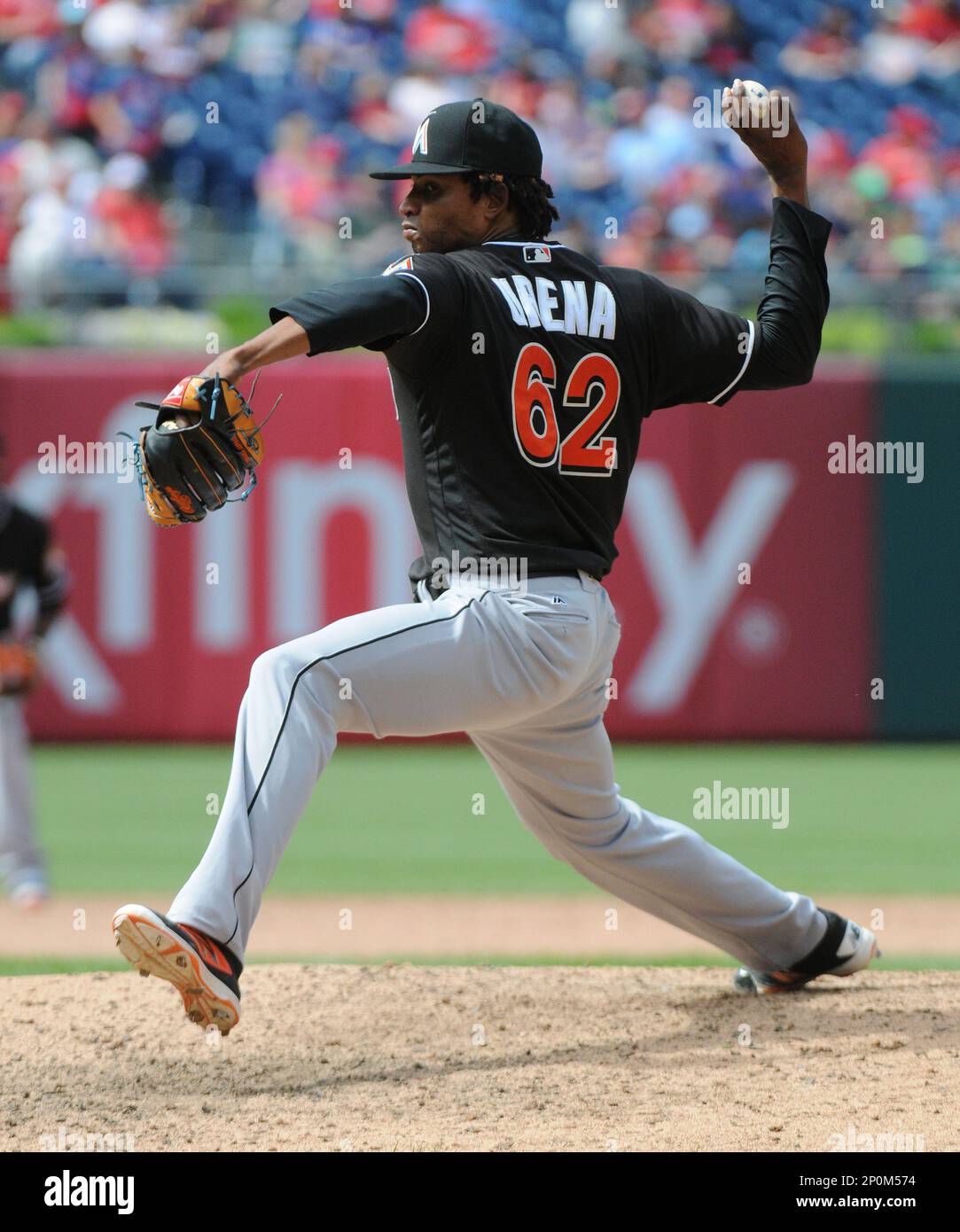 Miami Marlins pitcher Jose Urena (62) during game against the ...
