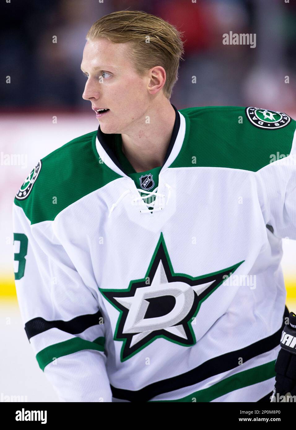 NHL profile photo on Dallas Stars' John Klingberg, from Sweden, at a ...