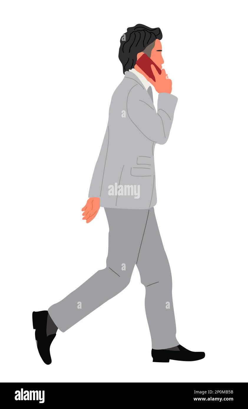 Asian man walking office Stock Vector Images - Alamy