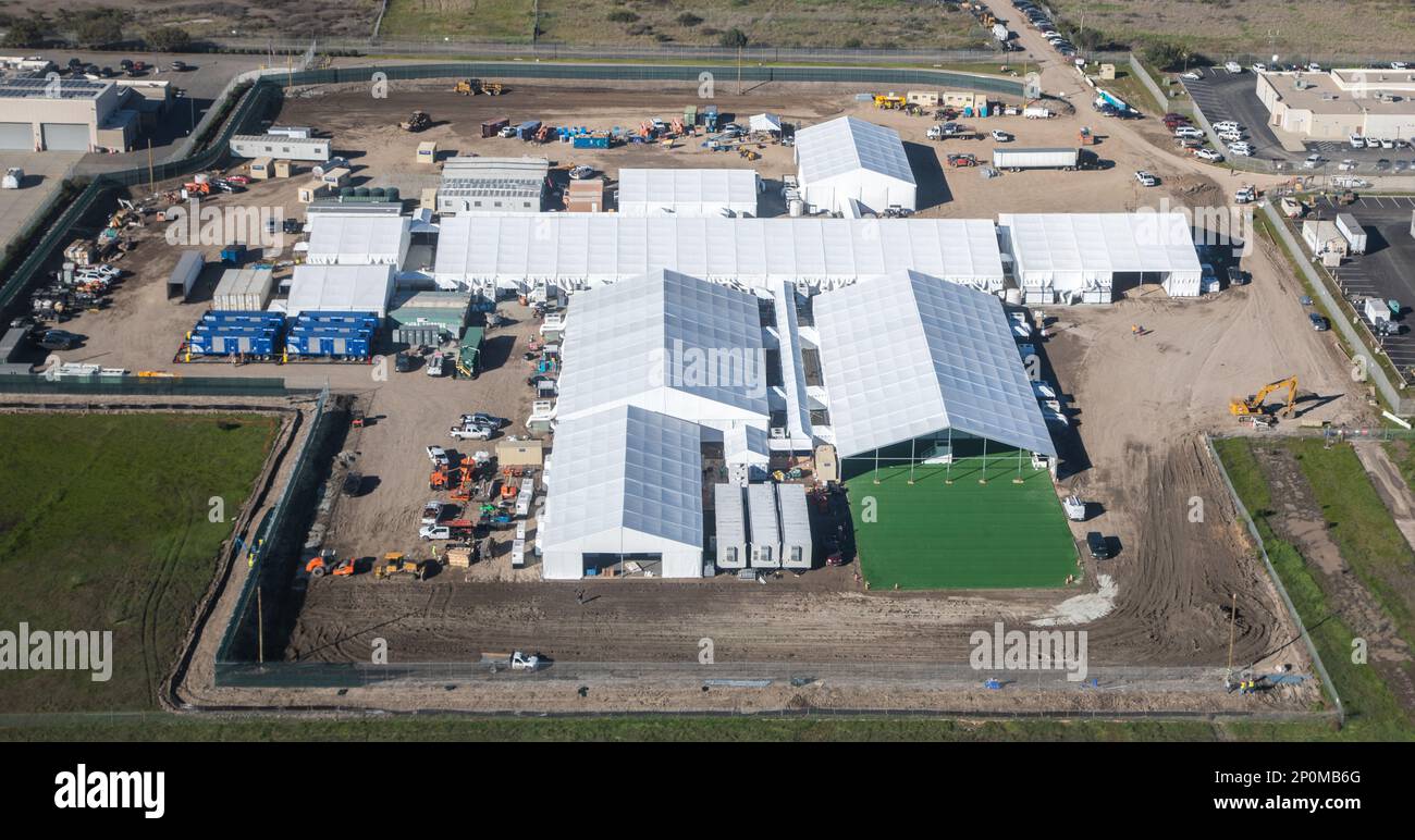 Aerial view of the soft-sided facility in Otay Mesa, CA Stock Photo - Alamy