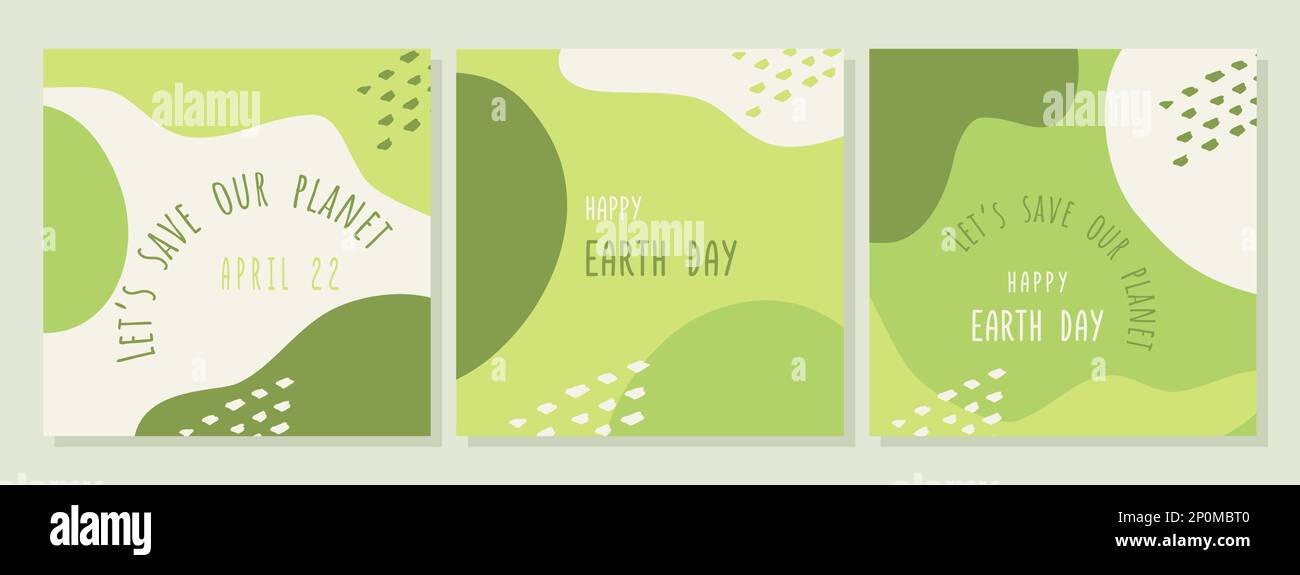 Posters set of Earth Day , brochure, flyer templates. Eco organic line ...
