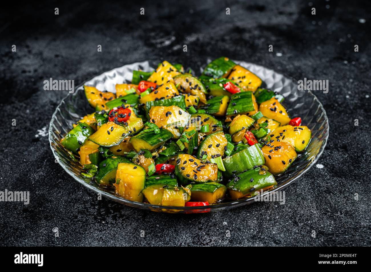 Chinese Chilled Pai Huang Gua Smashed Cucumber Salad with garlic ...