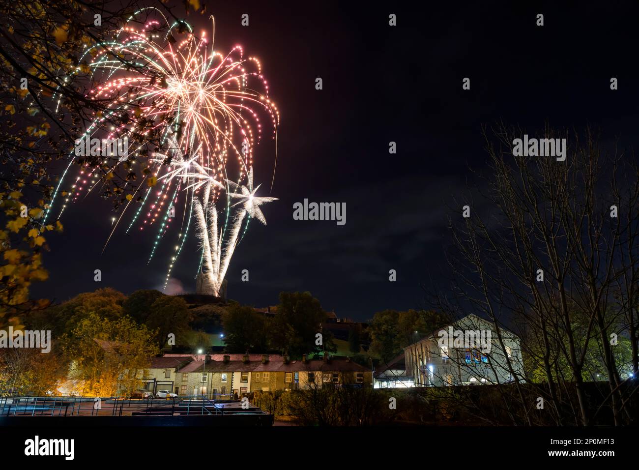 Clitheroe fireworks display from 2021 based on the famous castle ...
