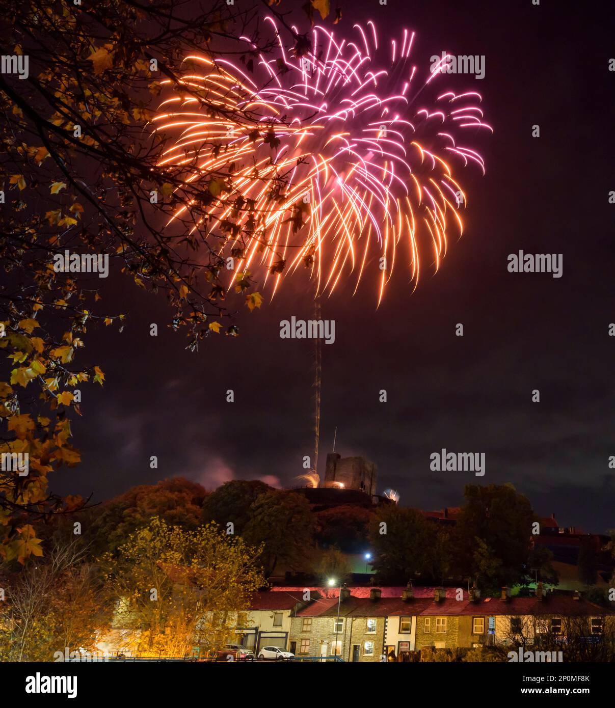Clitheroe fireworks display from 2021 based on the famous castle ...