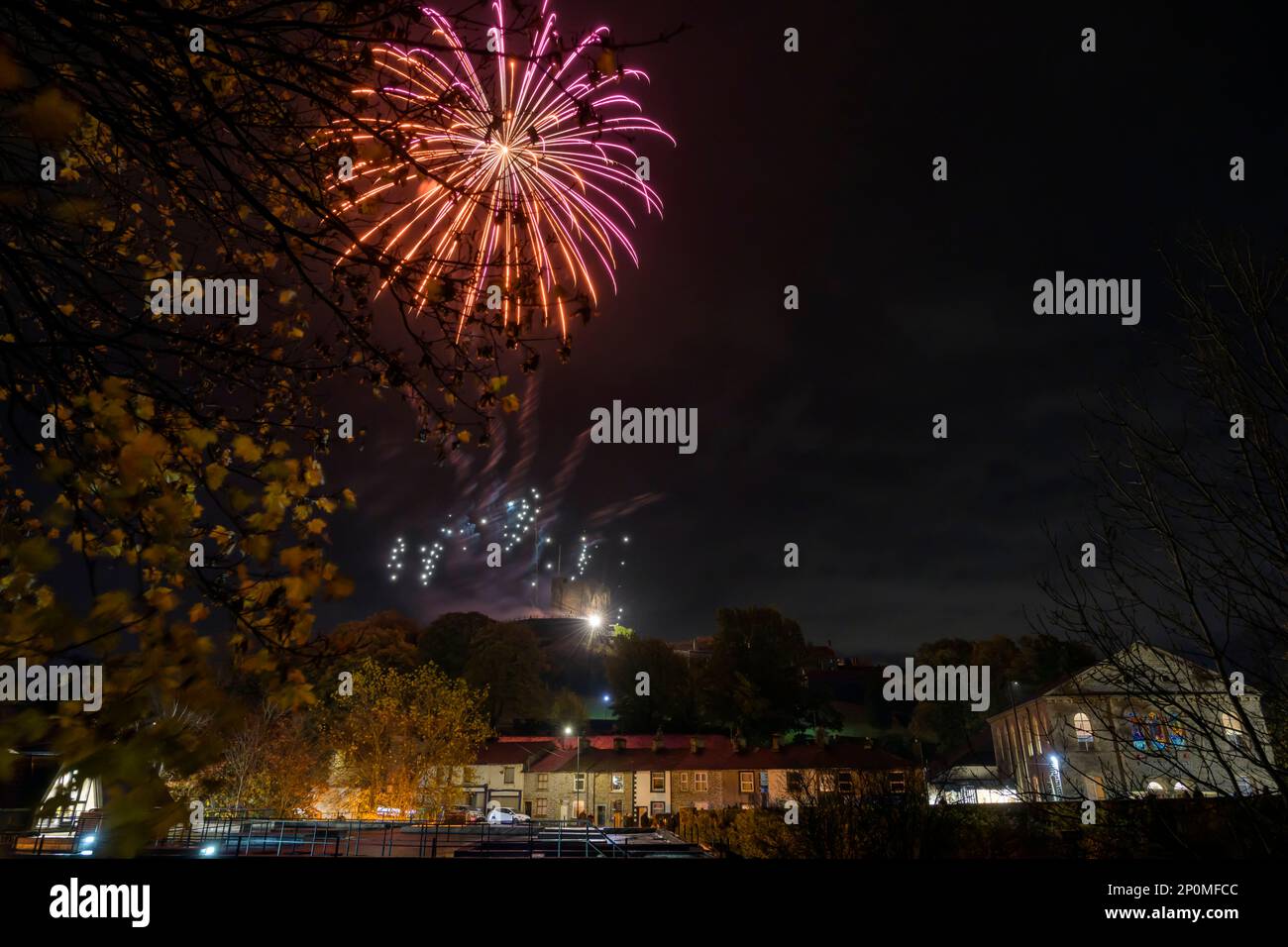 Clitheroe fireworks display from 2021 based on the famous castle ...