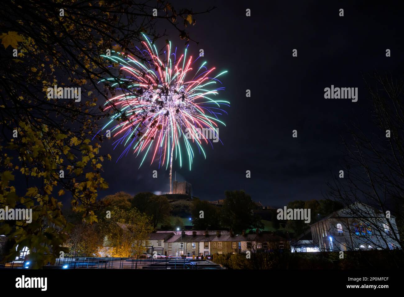Clitheroe fireworks display from 2021 based on the famous castle ...