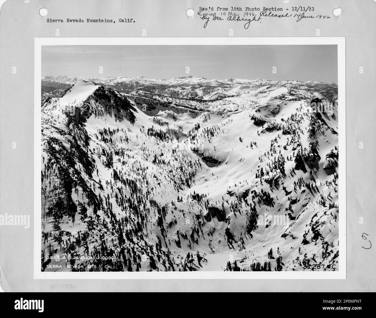 California - Sierra Nevada Mts, Aerial Photograph Stock Photo - Alamy