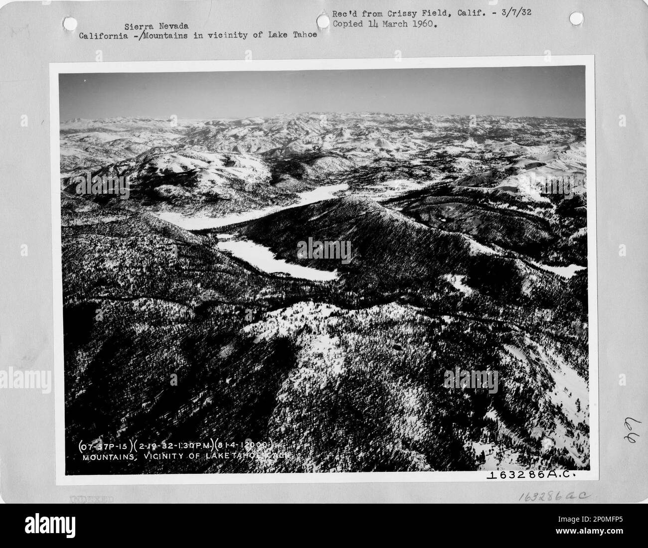 California - Sierra Nevada Mts, Aerial Photograph Stock Photo - Alamy