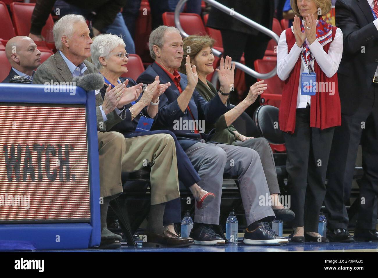 UNIVERSITY PARK, TX - NOVEMBER 11: President George W. Bush sits ...