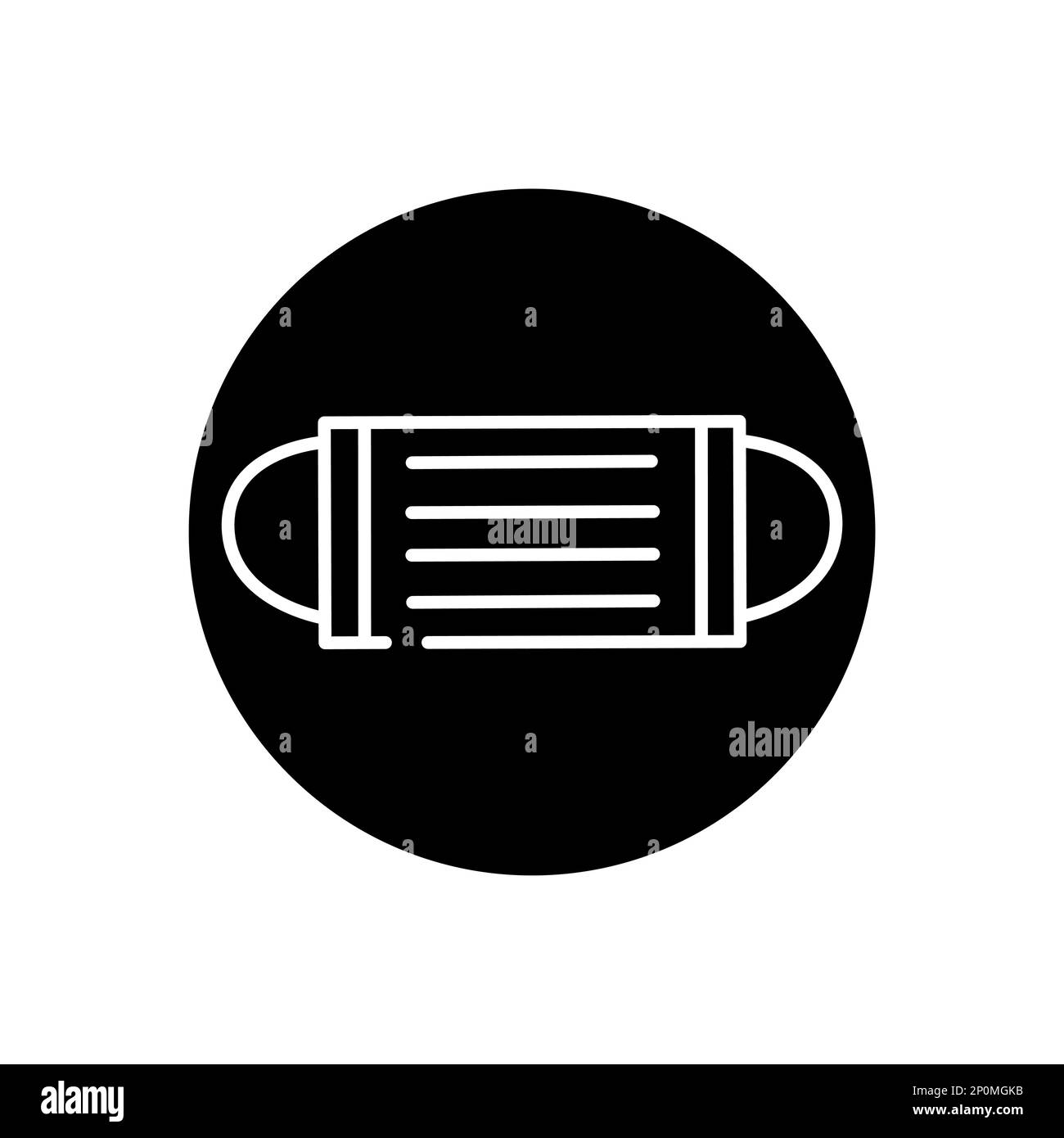 Breathing respiratory mask black line icon. Face safety. Medical ...