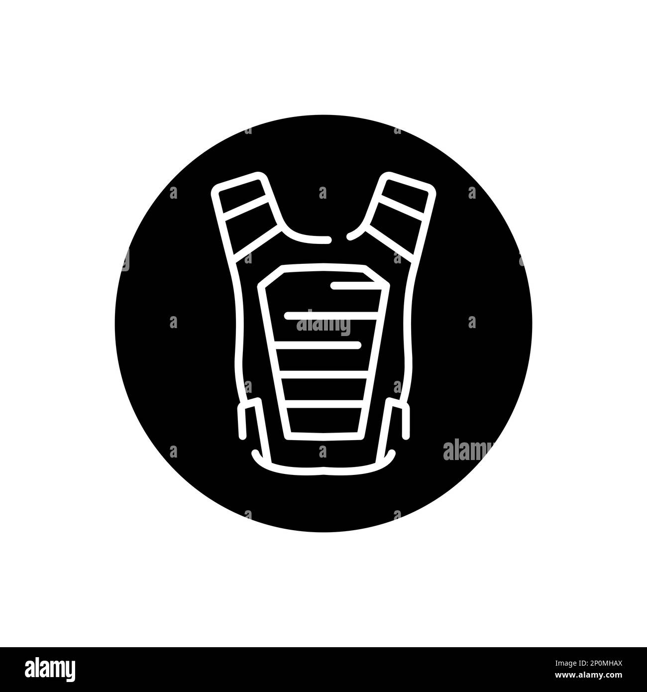Bulletproof vest black line icon. Military uniform. Safety clothing ...