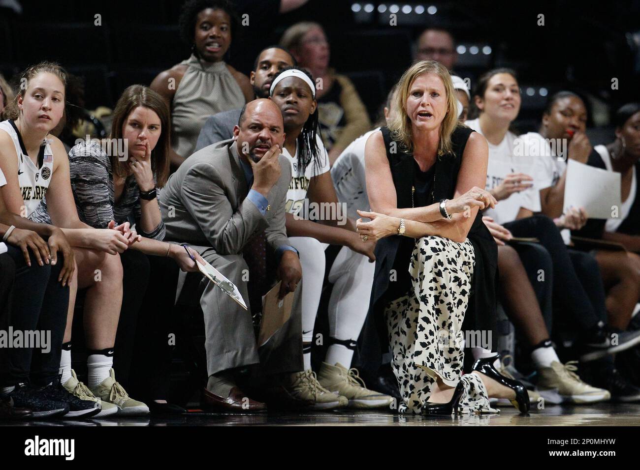 November 11, 2016: head coach Jen Hoover of the Wake Forest Demon ...