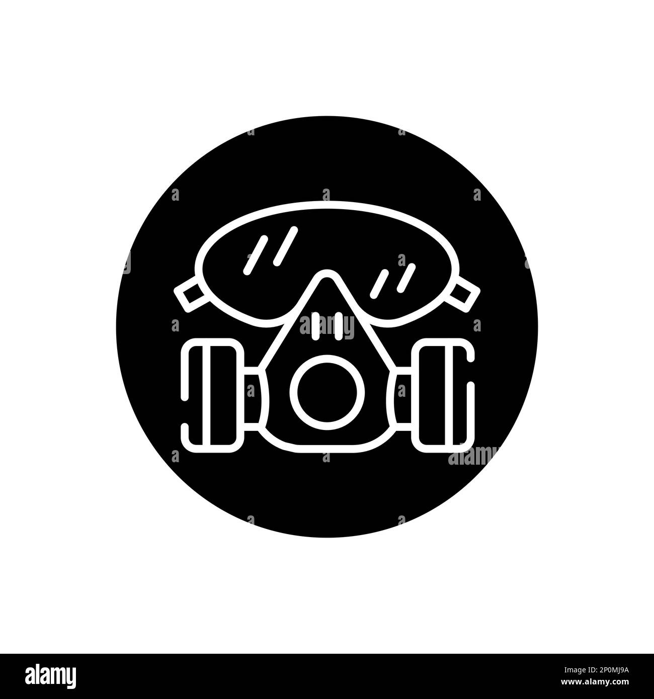 Protective gas mask black line icon. Equipment respirator. Safety ...