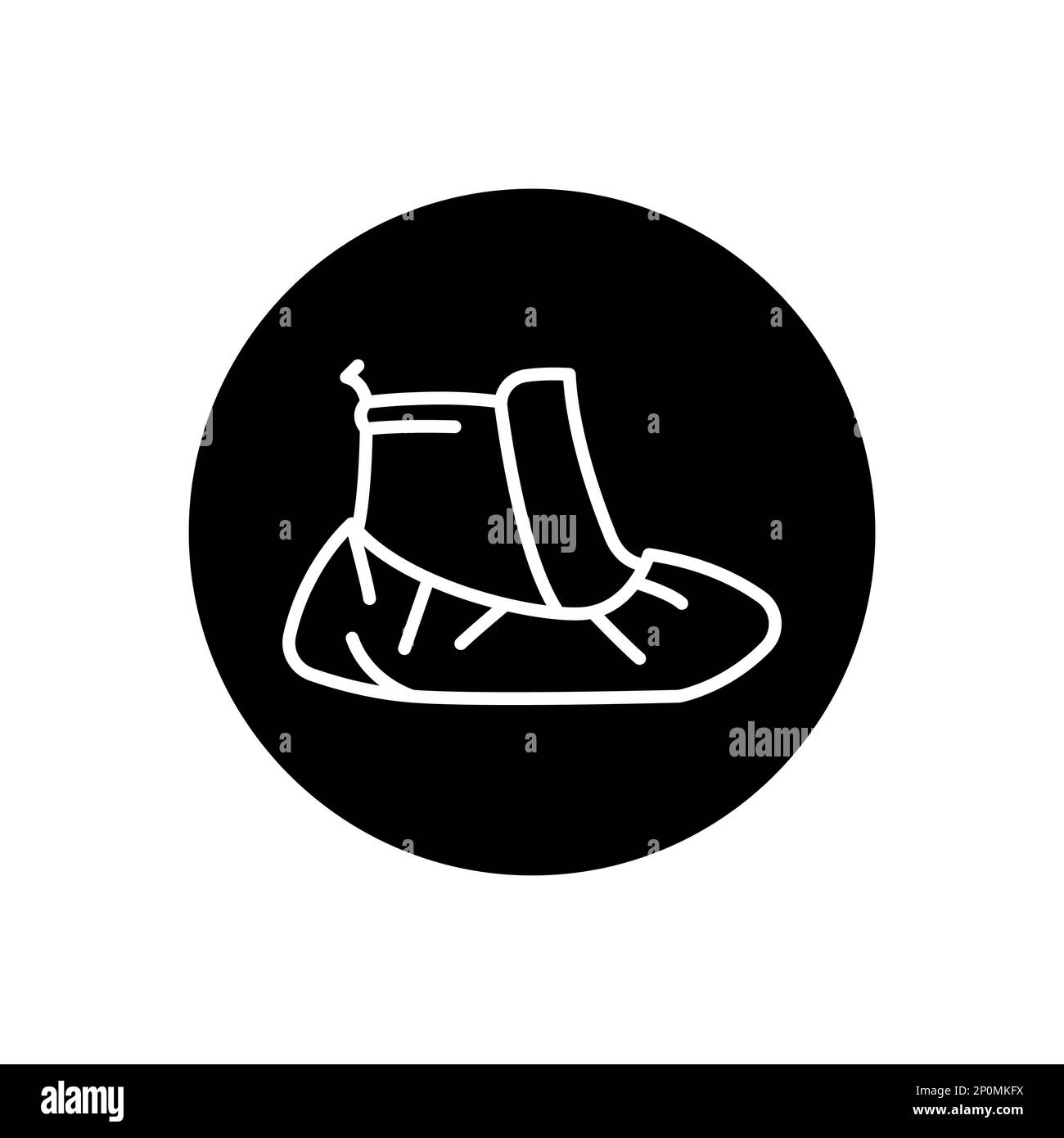 Shoe cover disposable black line icon. Medical element Stock Vector ...