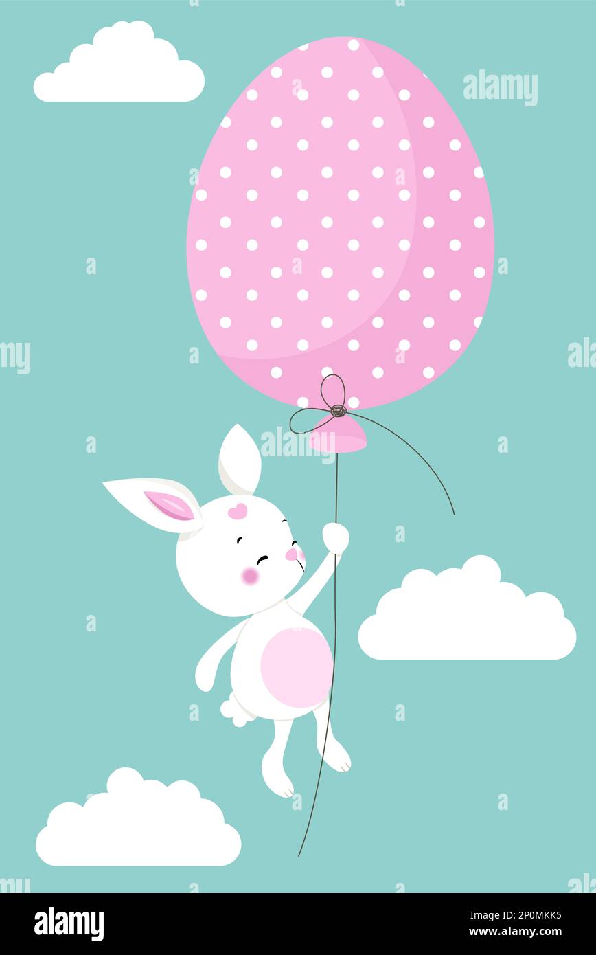 Cute cartoon bunny flying hi-res stock photography and images - Alamy