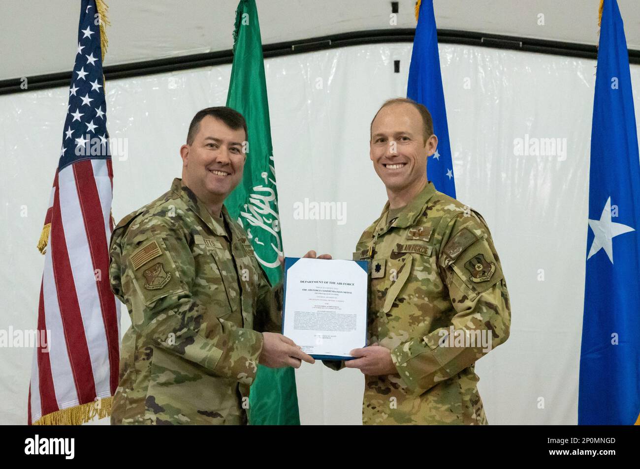 U.S. Air Force Brig. Gen. William Betts, left, commander of the 378th ...