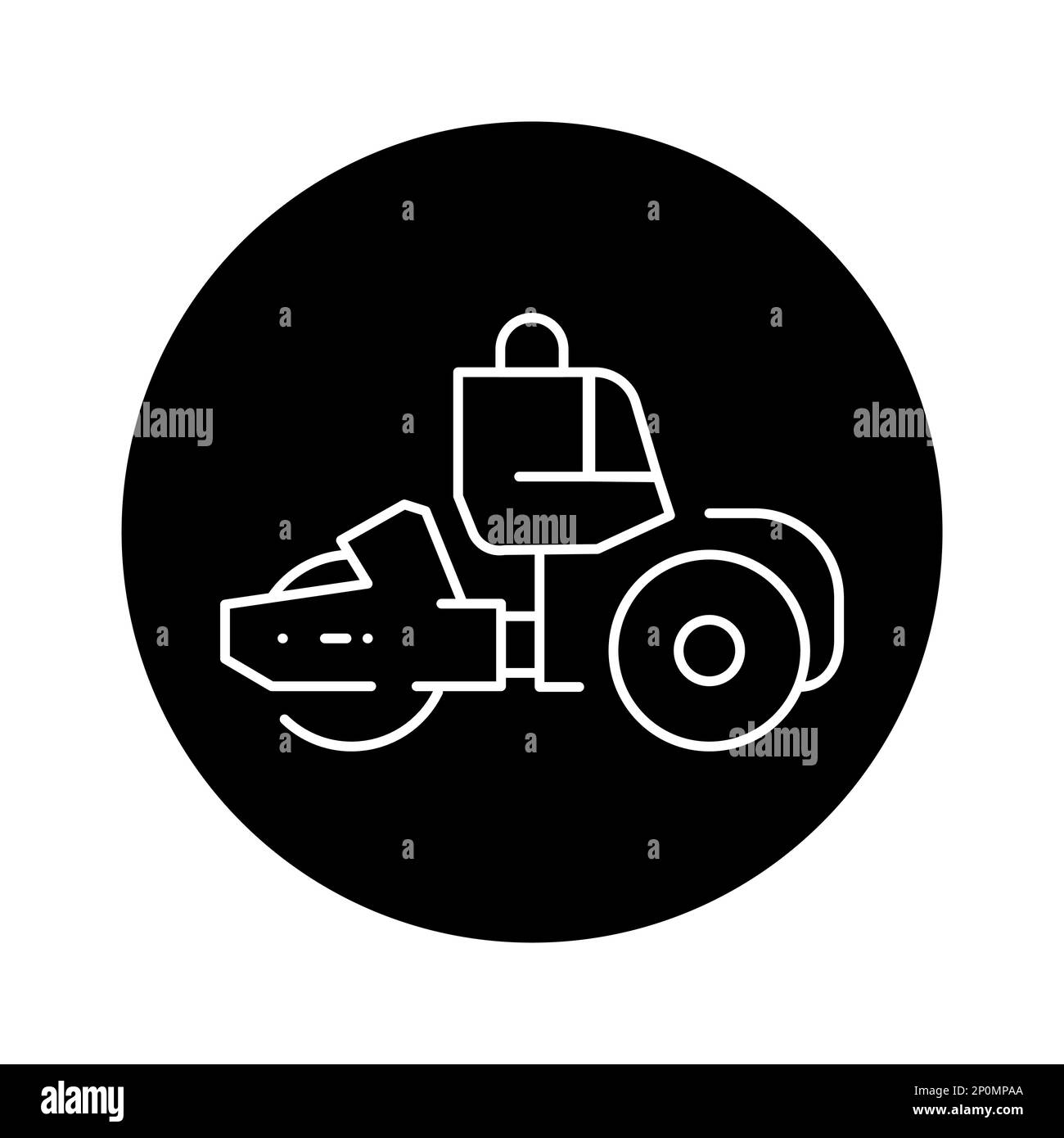 Soil rolling car olor line icon. Road construction. Pictogram for web ...
