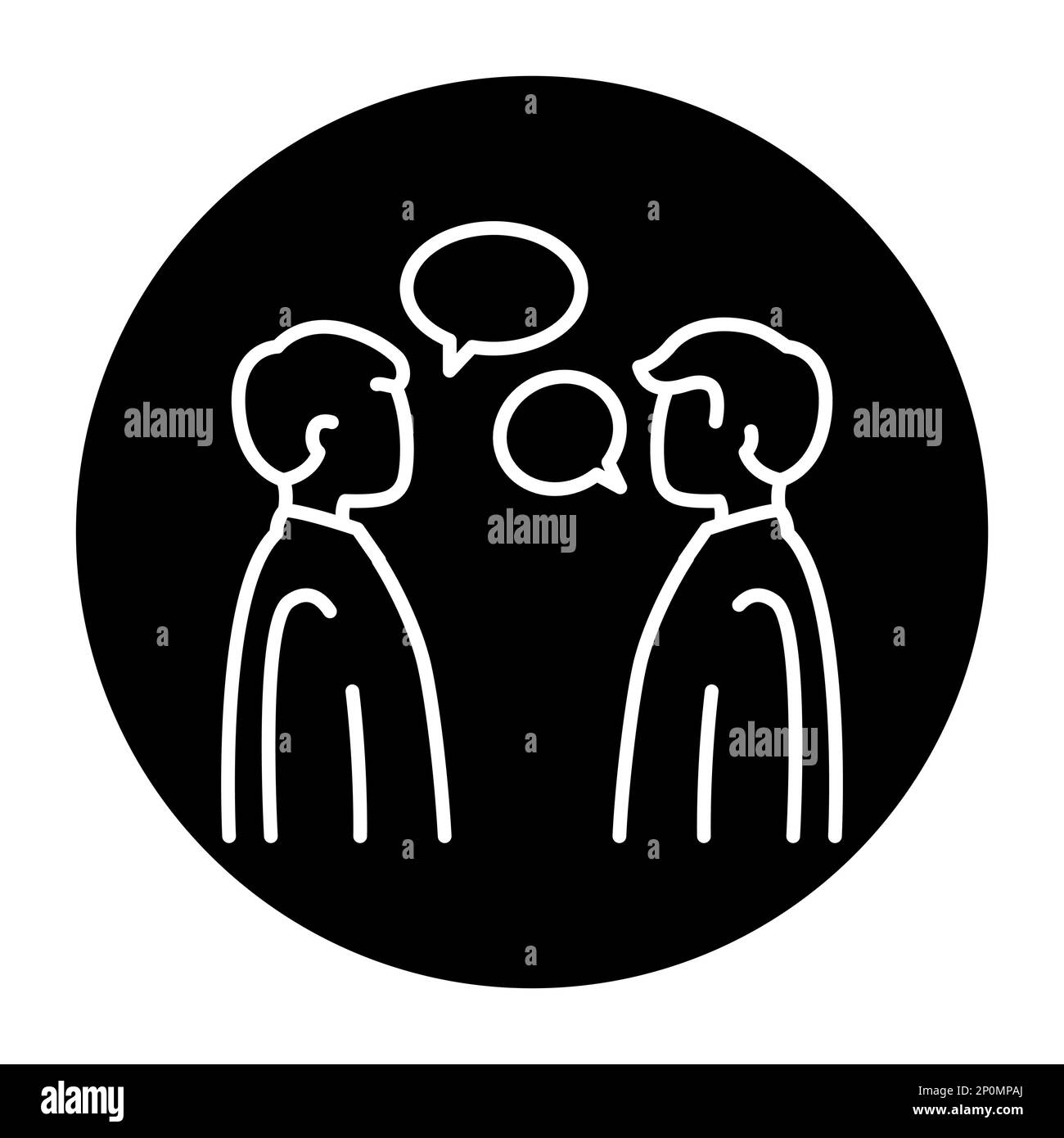 Communication with people black line icon. Routine. Pictogram for web ...