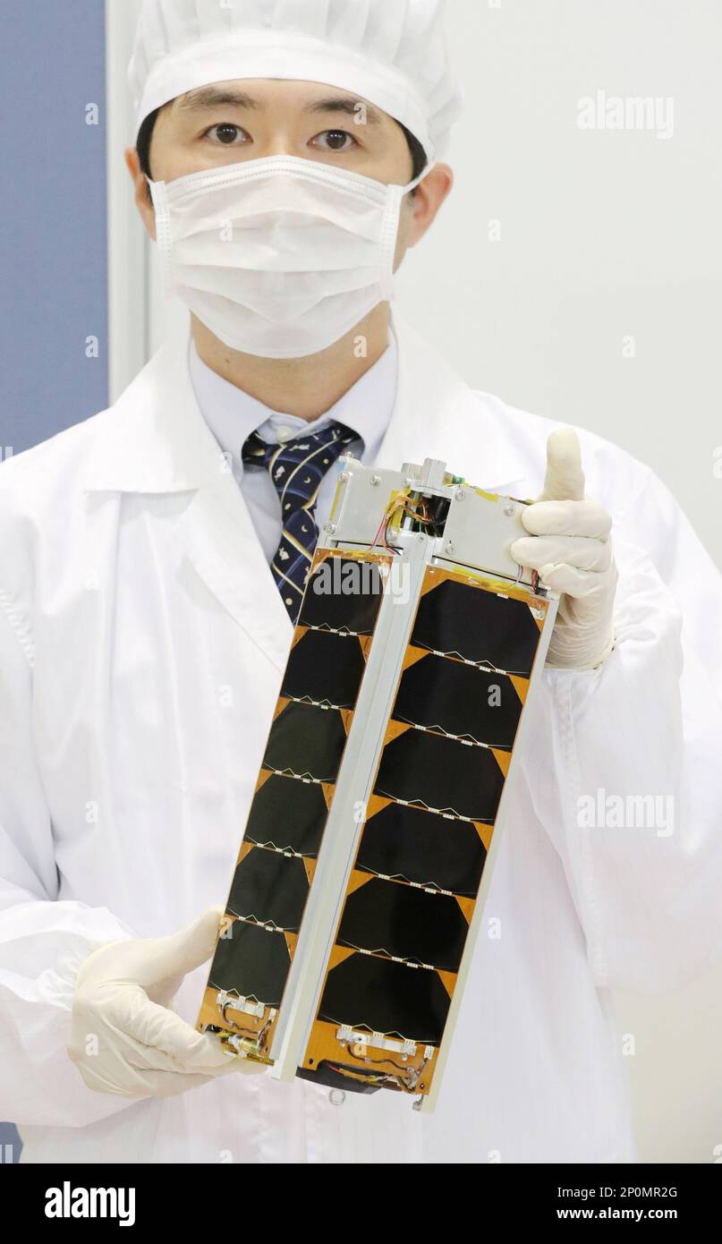 The Japan Aerospace Exploration Agency (JAXA) displays seven micro ...