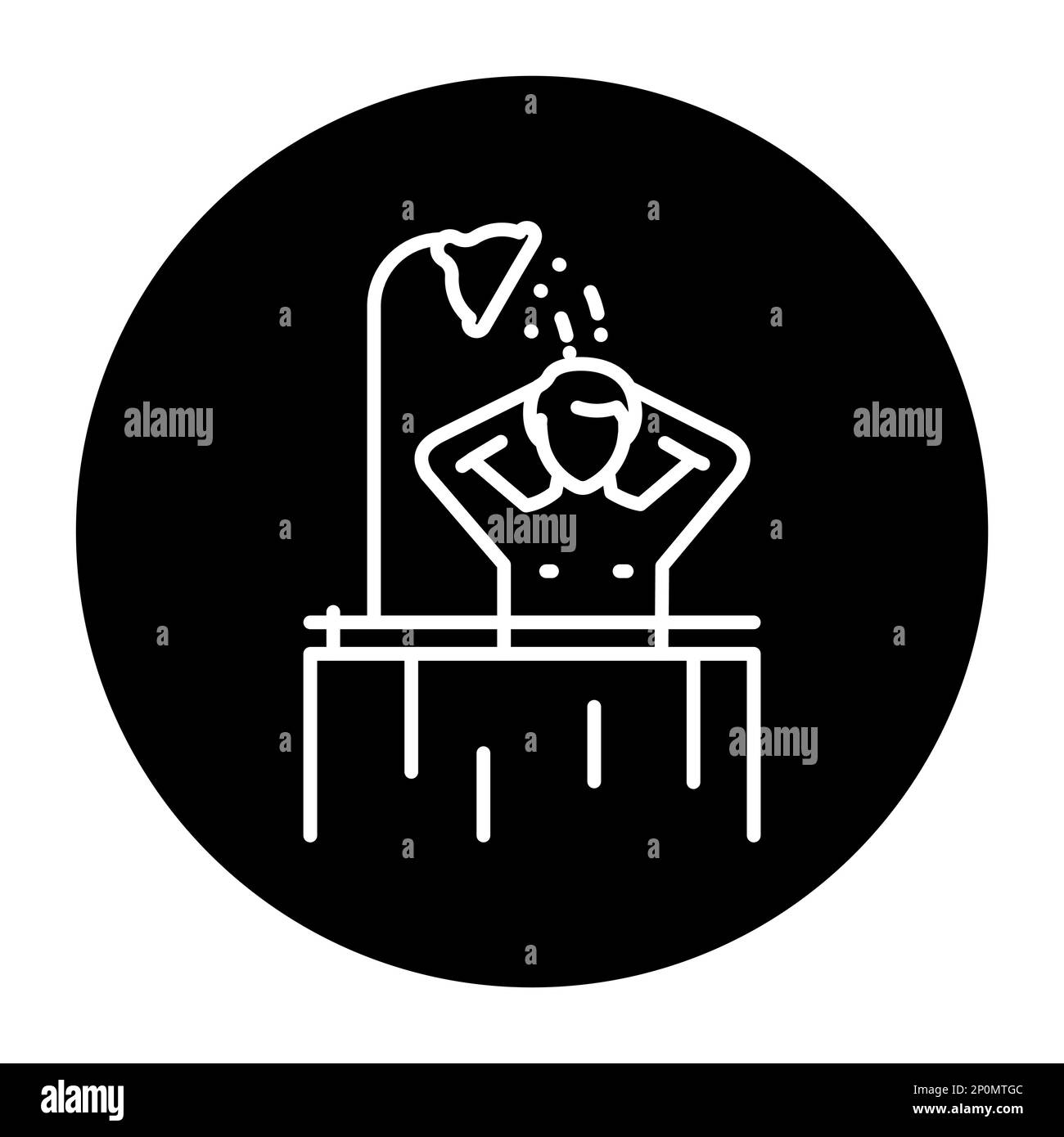 Take shower black line icon. Routine. Pictogram for web page Stock ...