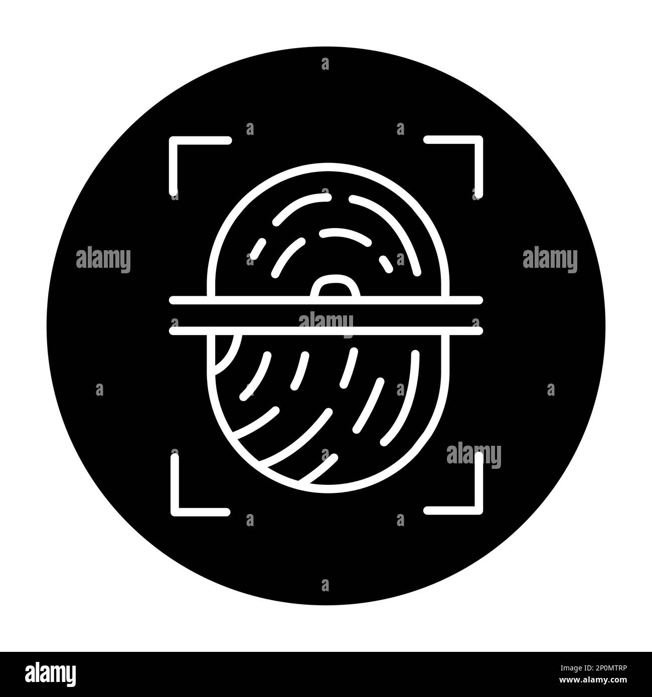 Fingerprint scan olor line icon. Pictogram for web page Stock Vector ...