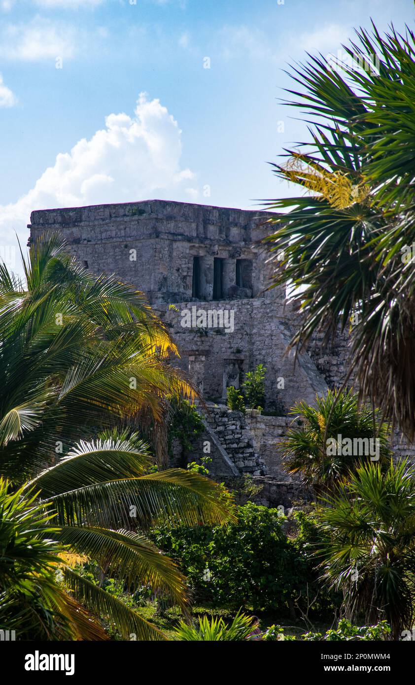 Mayan Tower at Tulum Yucatan Mexico Stock Photo - Alamy