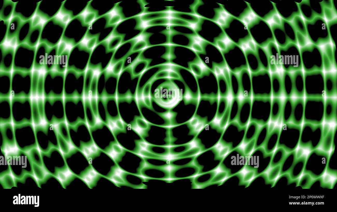 pattern of green line connections on a dark background with 3D ...
