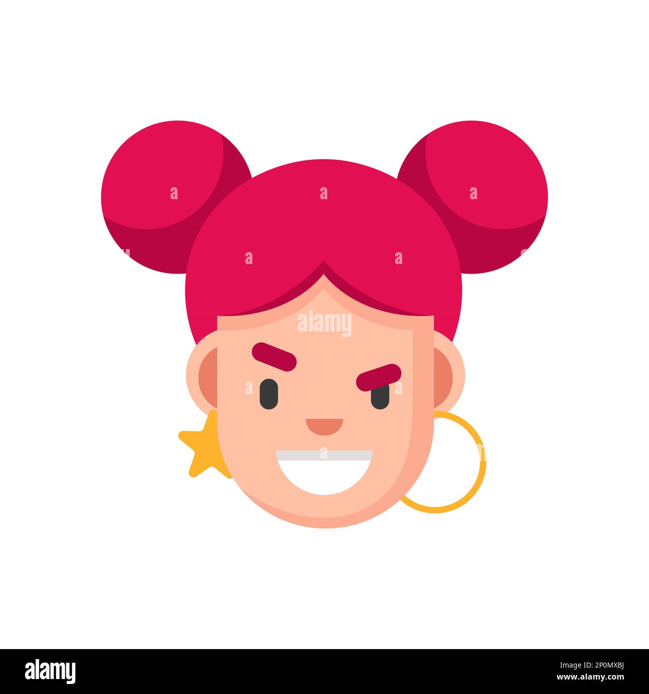 Readheaded Girl avatar. Flat design. Woman head. Facial expression. Sly ...
