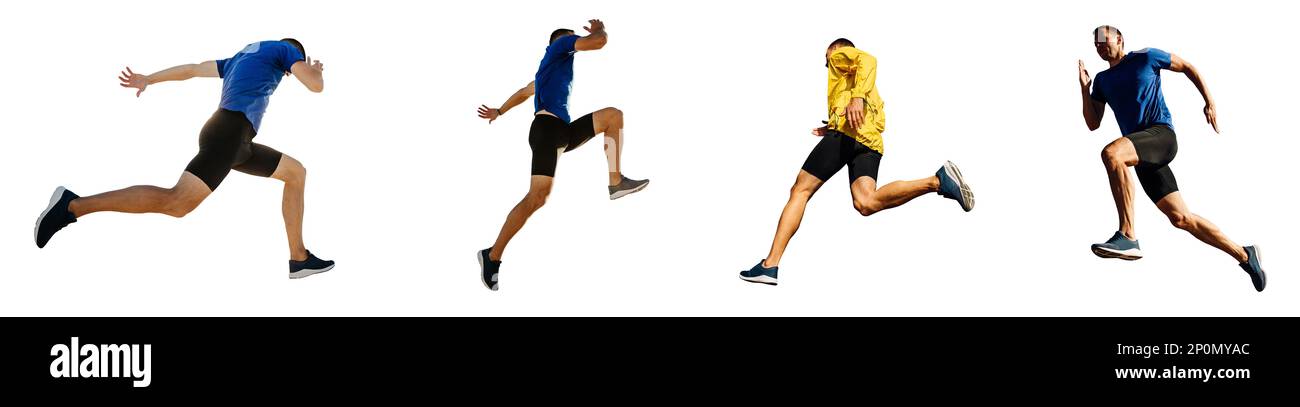 set male runner run isolated on white background Stock Photo - Alamy
