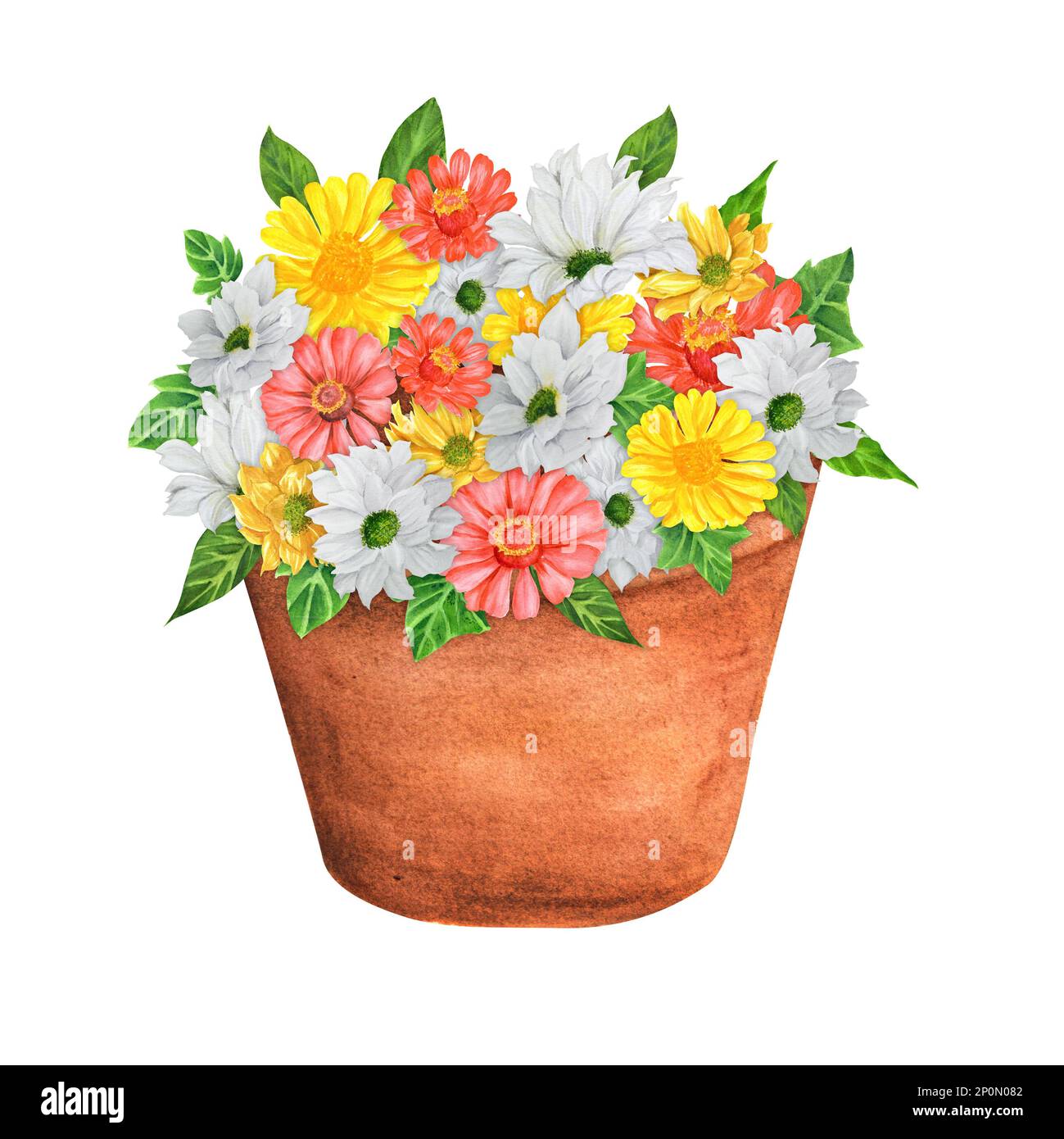 Flowers pot painting Cut Out Stock Images & Pictures - Alamy