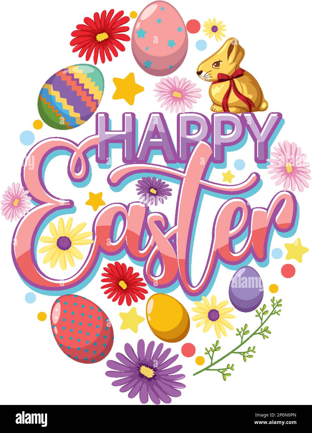 Happy easter alphabet letters Stock Vector Images - Alamy