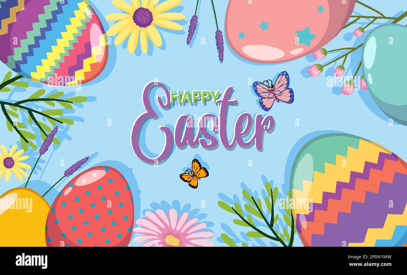 Happy Easter Greeting Banner Design illustration Stock Vector Image ...
