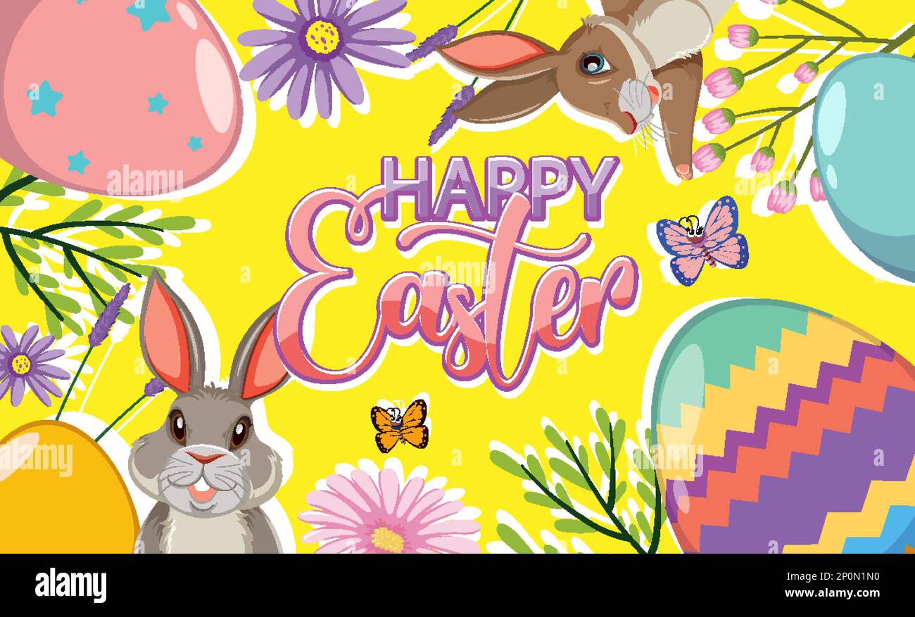 Happy Easter Greeting Banner Design illustration Stock Vector Image & Art - Alamy