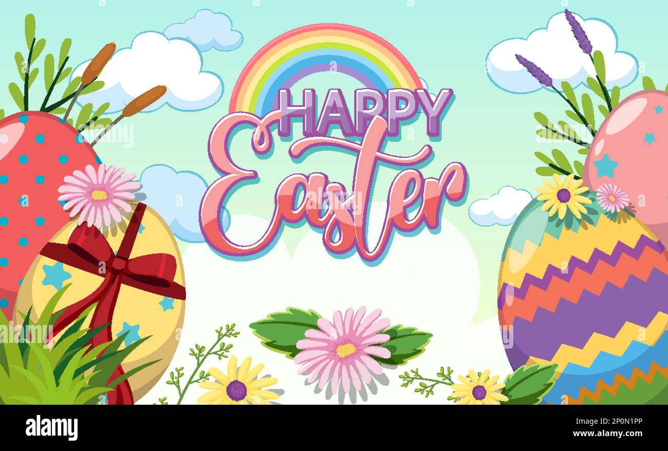 Happy easter alphabet letters Stock Vector Images - Alamy
