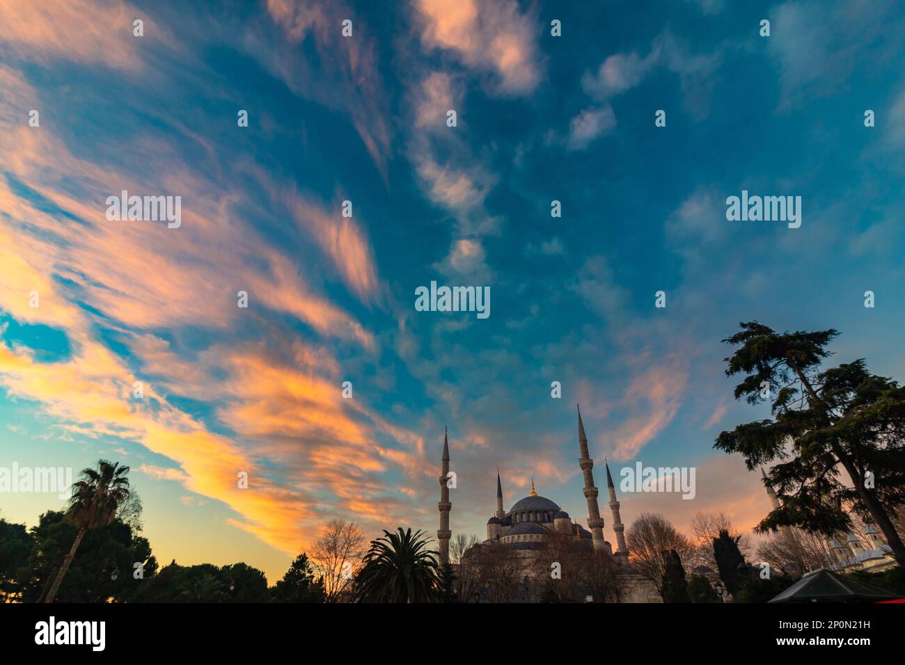 Sultanahmet or Blue Mosque in the morning. Ramadan or islamic ...