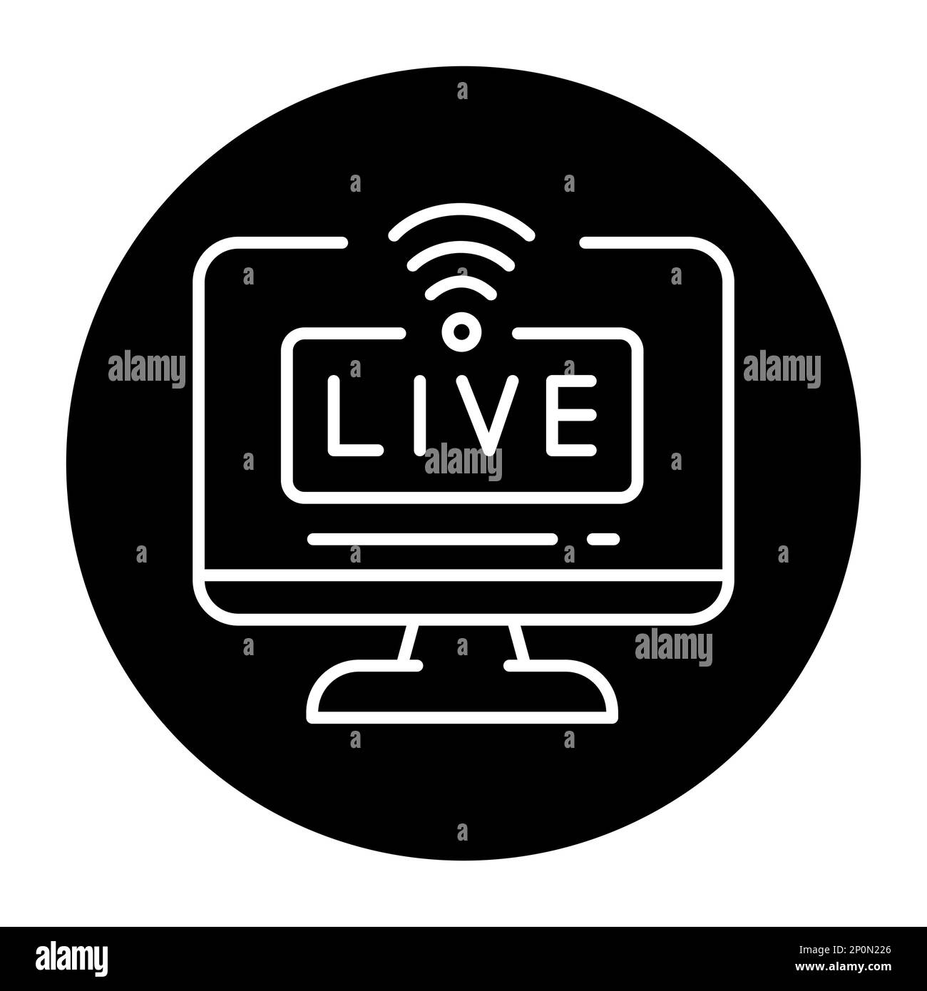 Live streaming black line icon. Online promotion. Pictogram for web ...