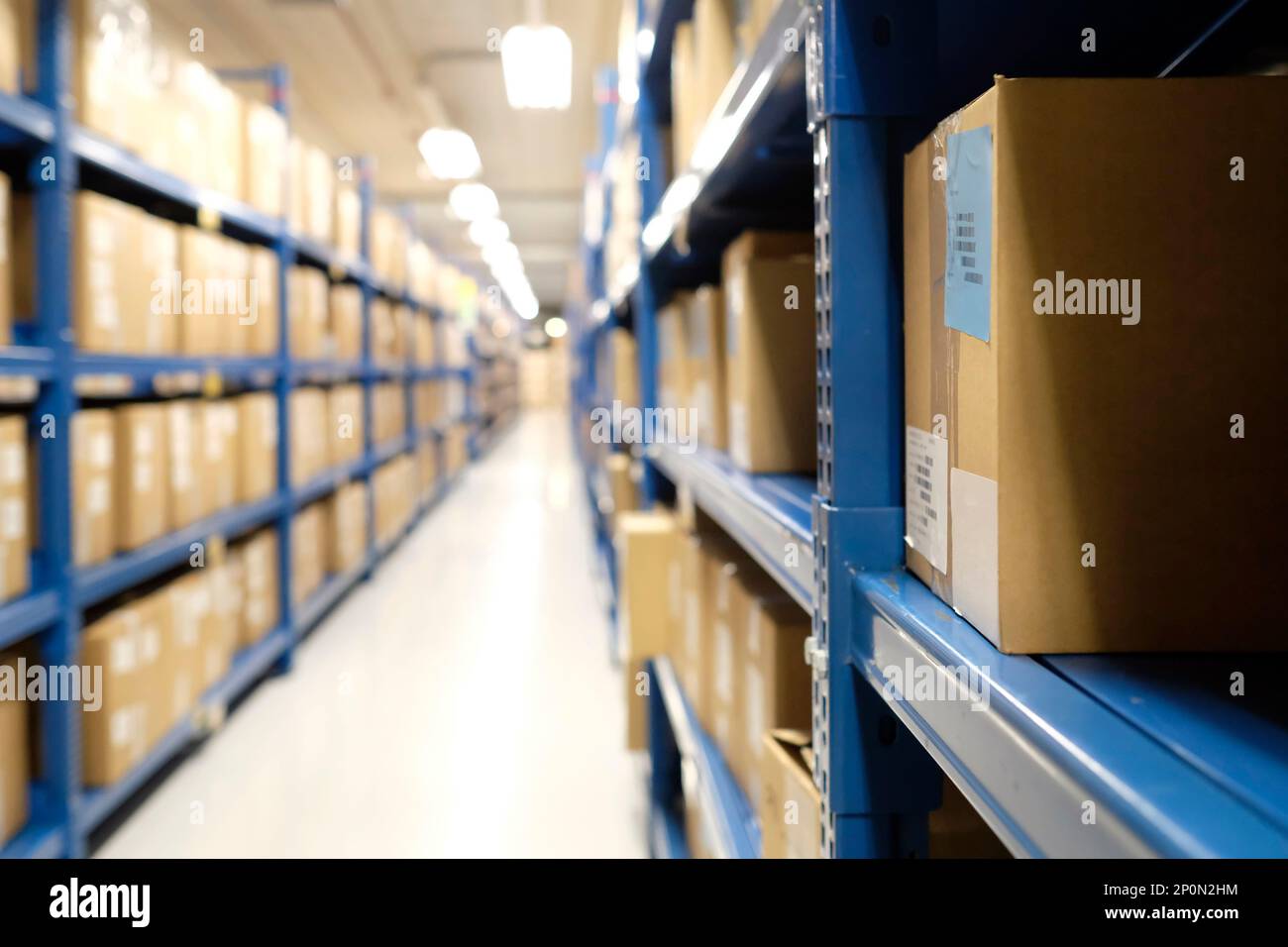 Inside of a warehouse boxes hi-res stock photography and images - Alamy