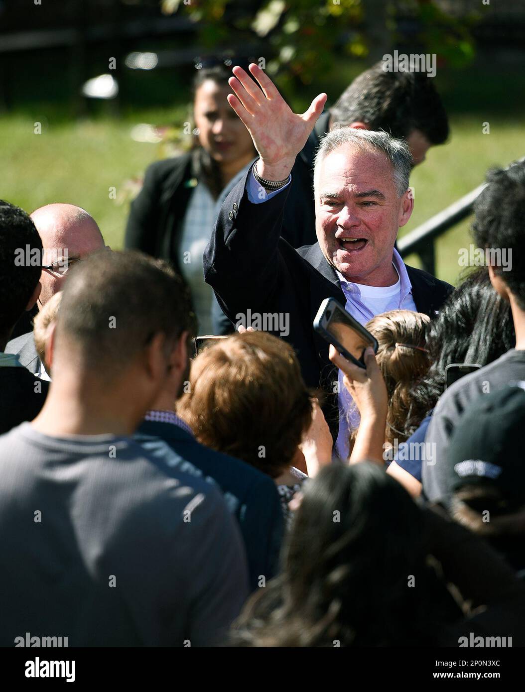 Democrat vice presidential candidate Tim Kaine Tim Kaine waves to ... Democrat vice presidential candidate Tim Kaine Tim Kaine waves to ...