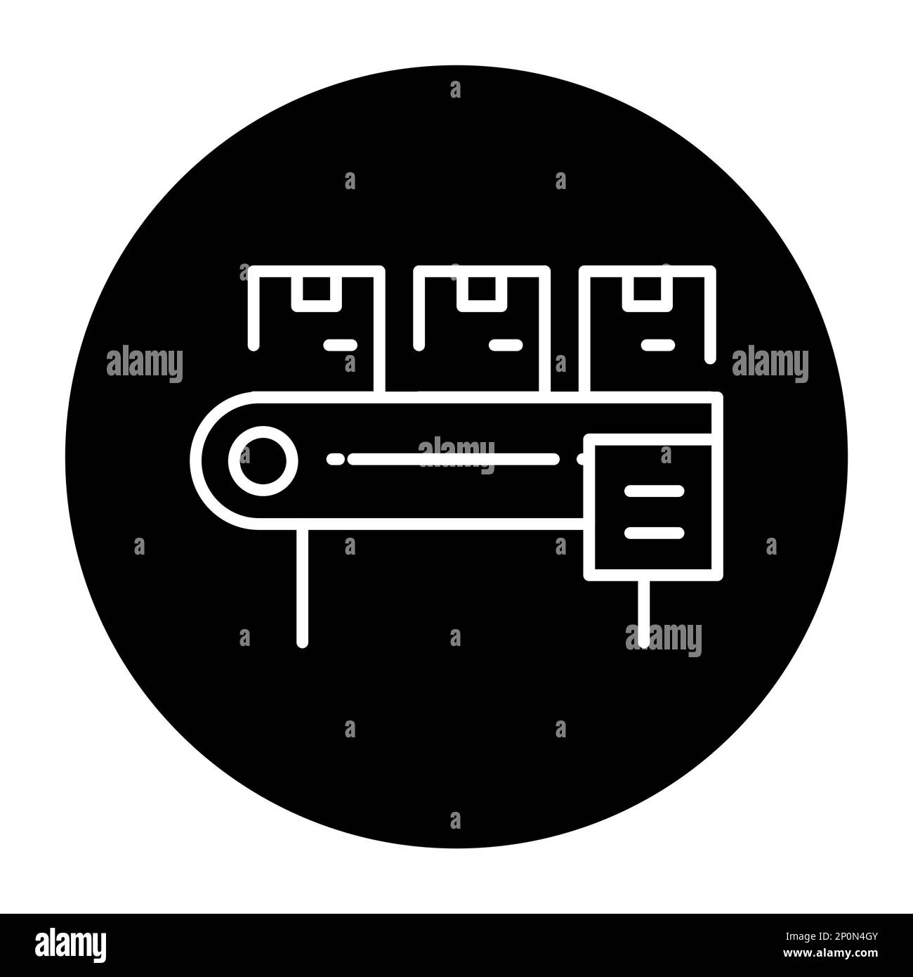 Conveyor with boxes olor line icon. Pictogram for web page Stock Vector ...