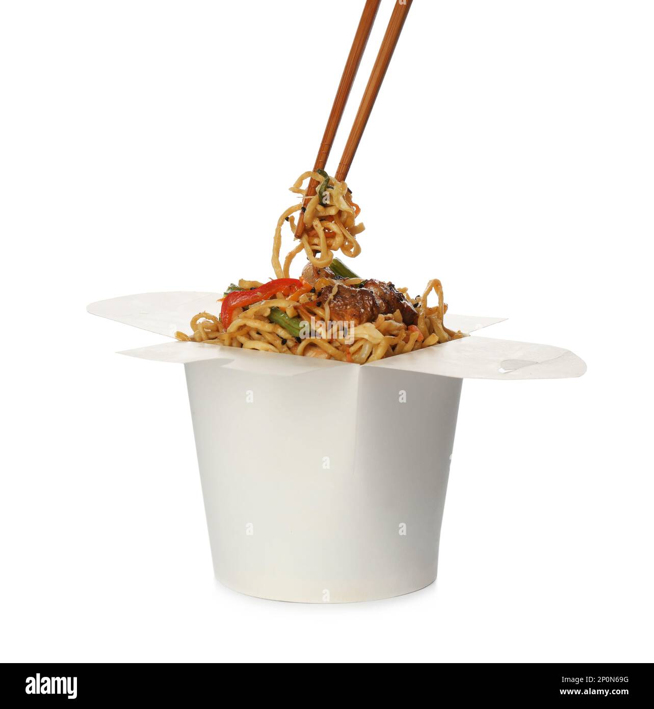 Container tasty noodles meat hi-res stock photography and images - Alamy