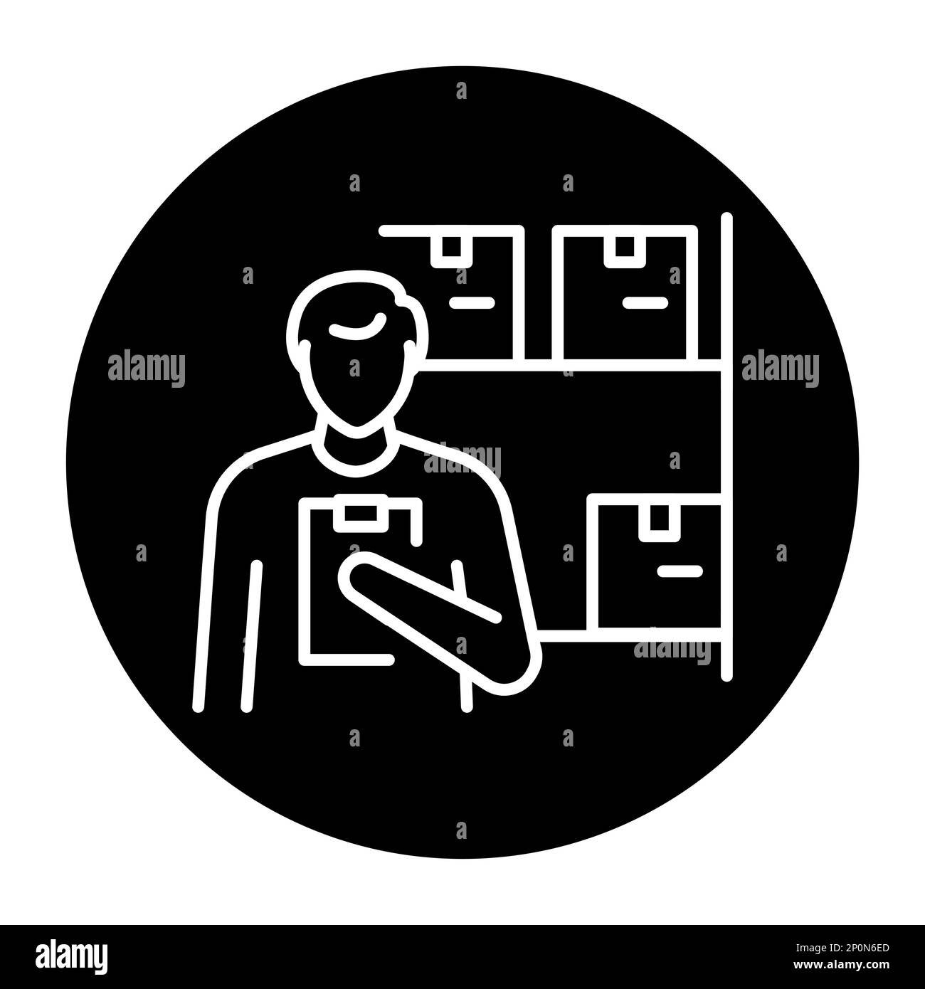 Stocktaking olor line icon. Pictogram for web page Stock Vector Image ...