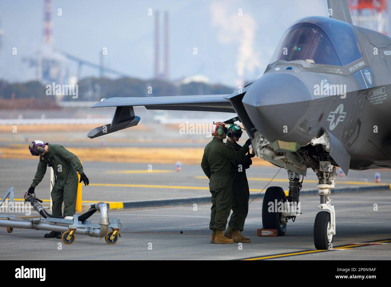 U.S. Marines with Marine Fighter Attack Squadron (VMFA) 242 prepare to ...